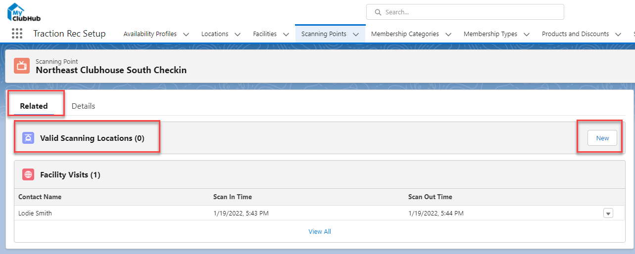 Valid Scanning Locations