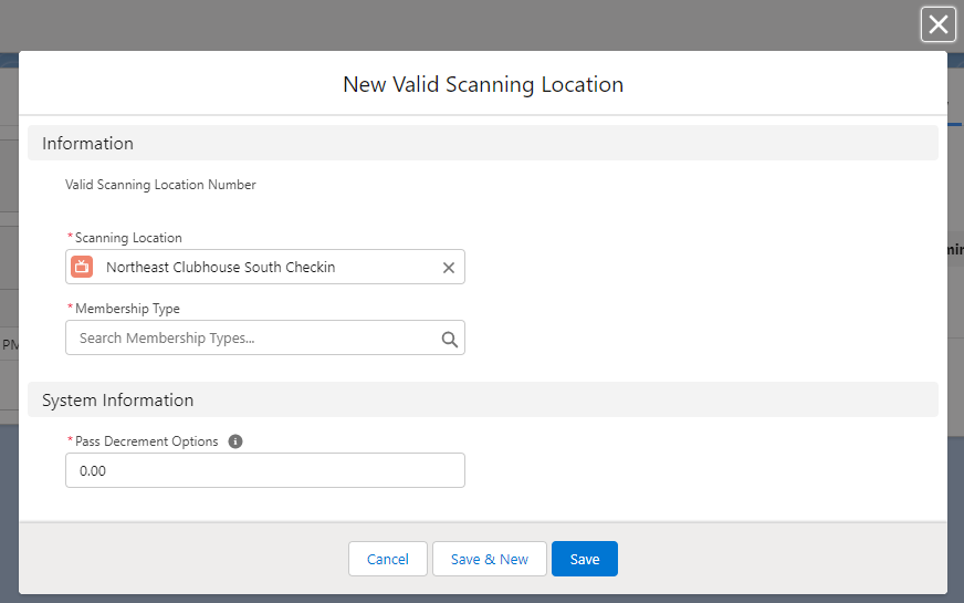 Valid Scanning Locations