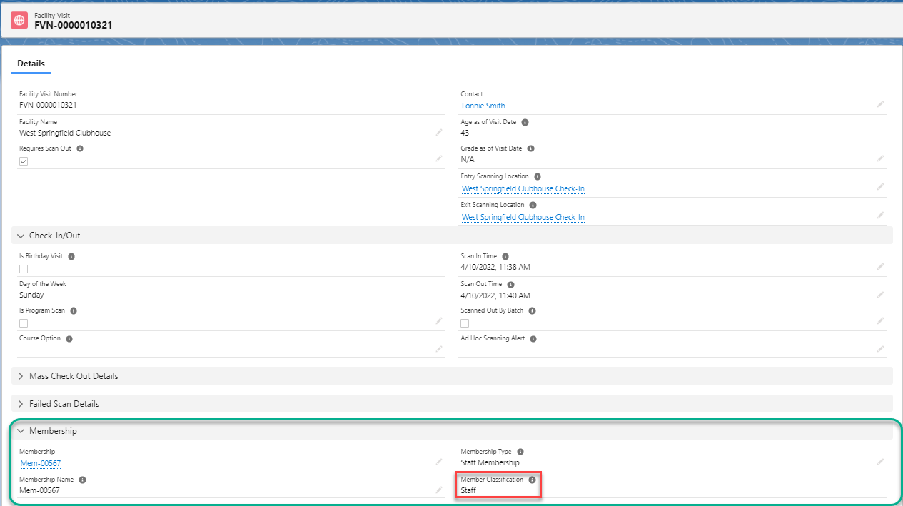 Volunteer and/or Staff Memberships