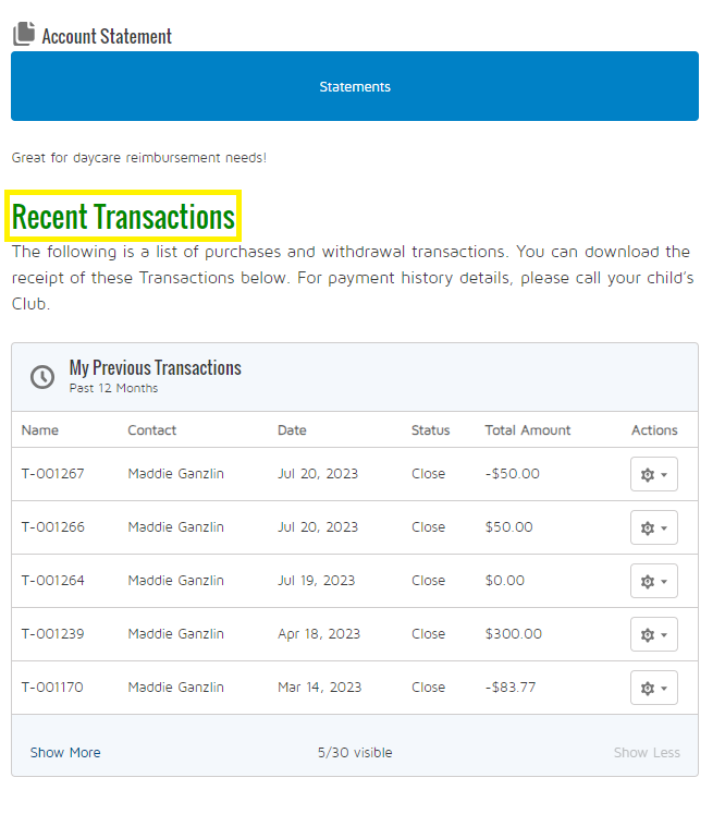 How Parents Can Print Receipts from the Parent Portal
