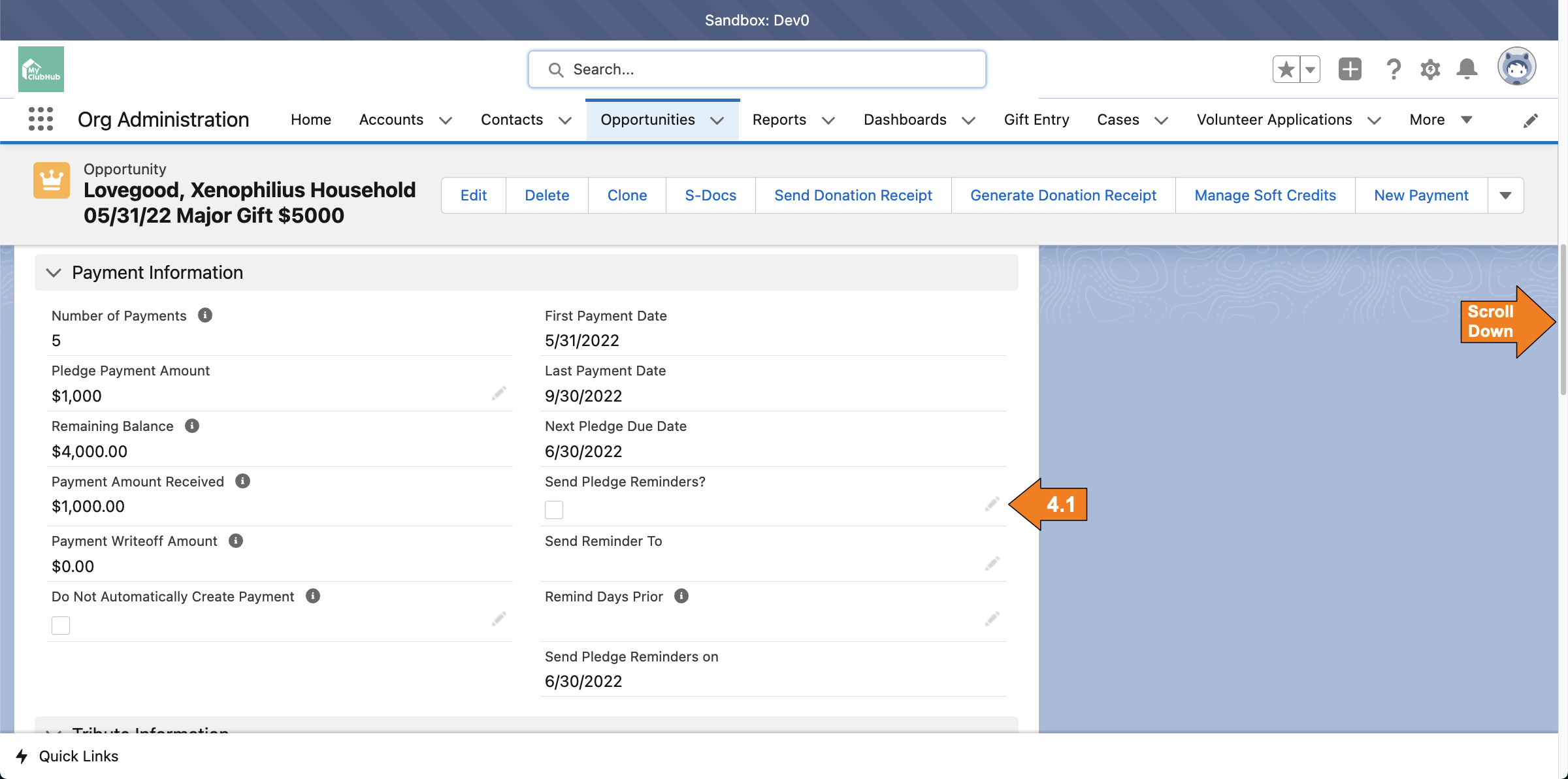 How to Set Up Pledge Payment Reminders
