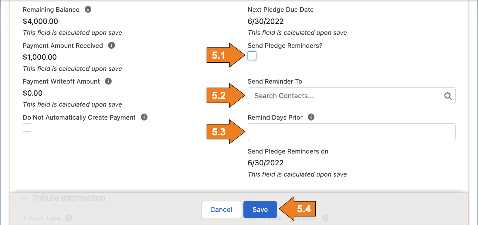 How to Set Up Pledge Payment Reminders