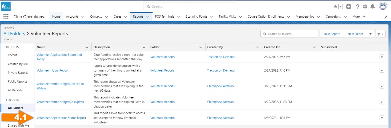 How to Use the Volunteer Status Report