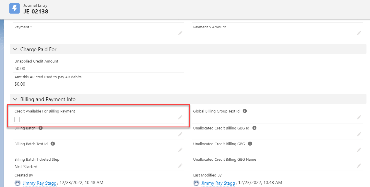 Make Unapplied Credits Available for Billing