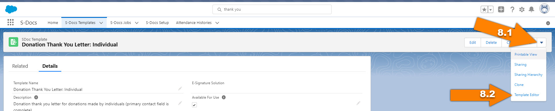 Editing S-Docs Templates