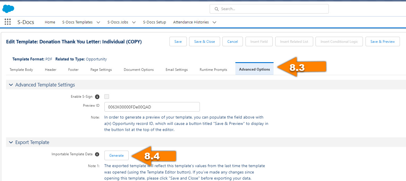Editing S-Docs Templates