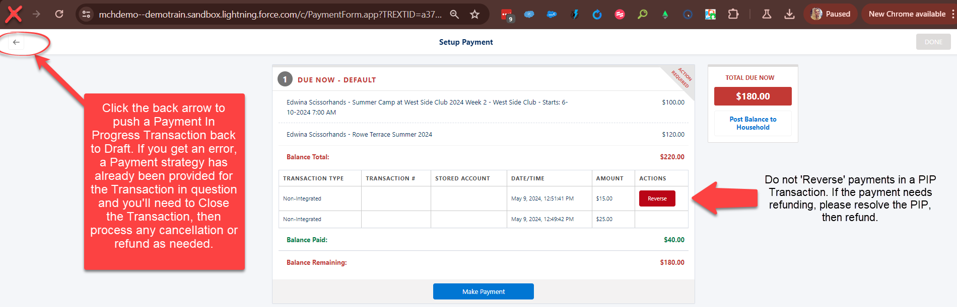 Resolving Registered Programs Payment In Progress Transactions