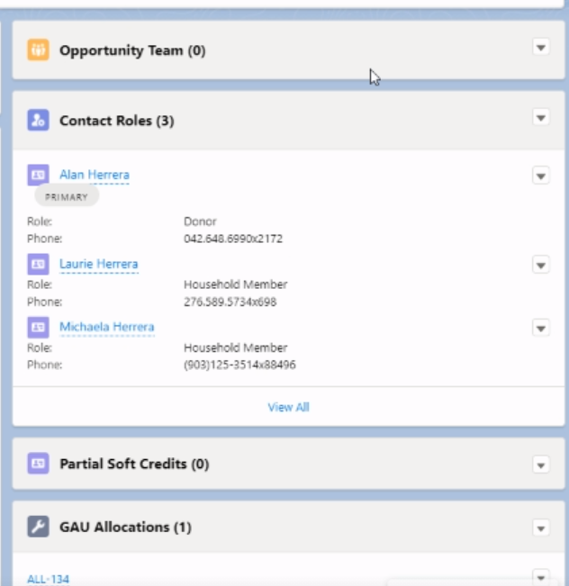 Single Gift Entry: Donation using New Opportunity