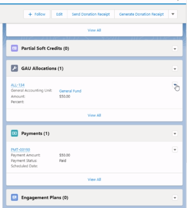 Single Gift Entry: Donation using New Opportunity