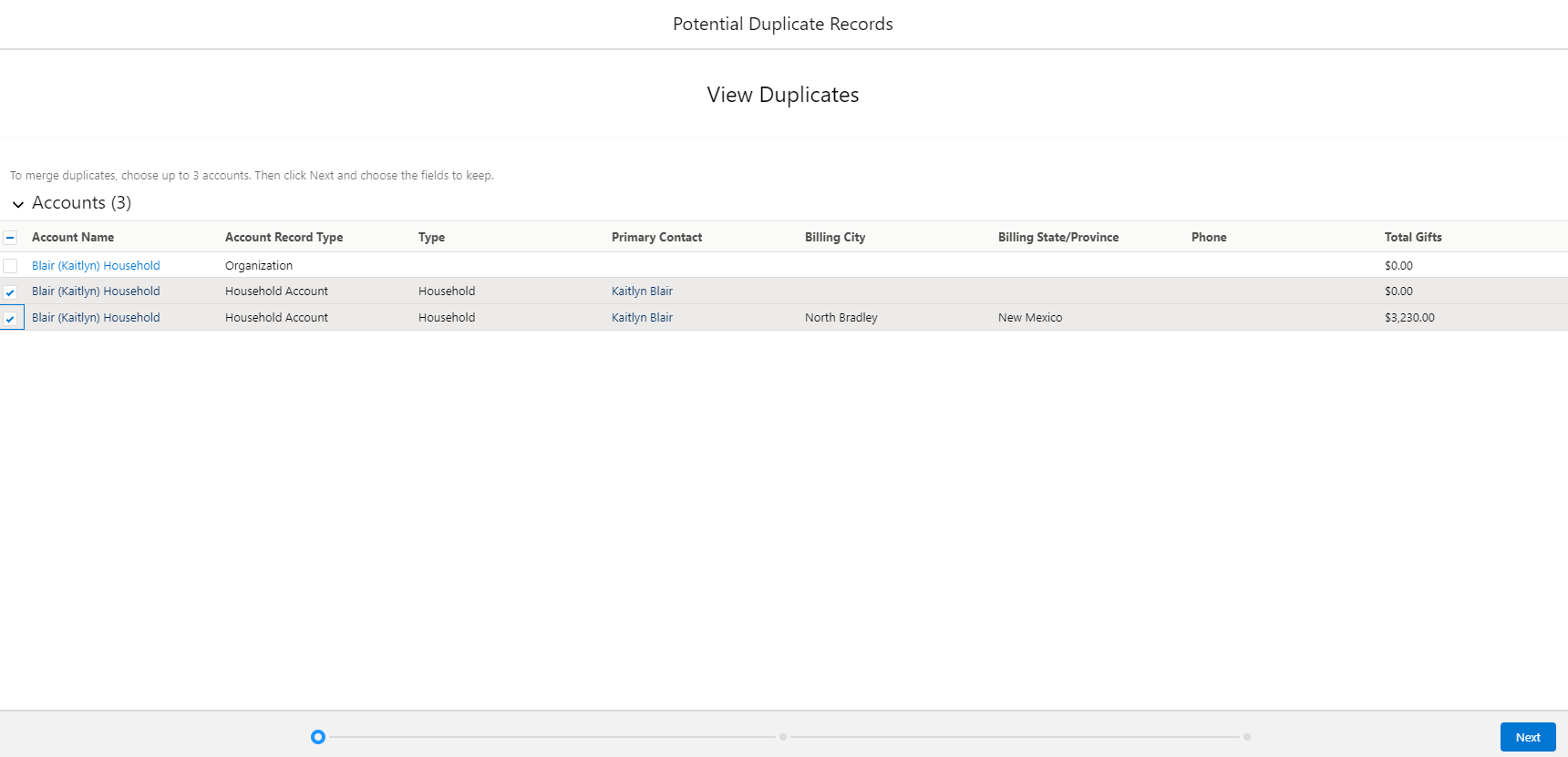 Merging Duplicate Account Records