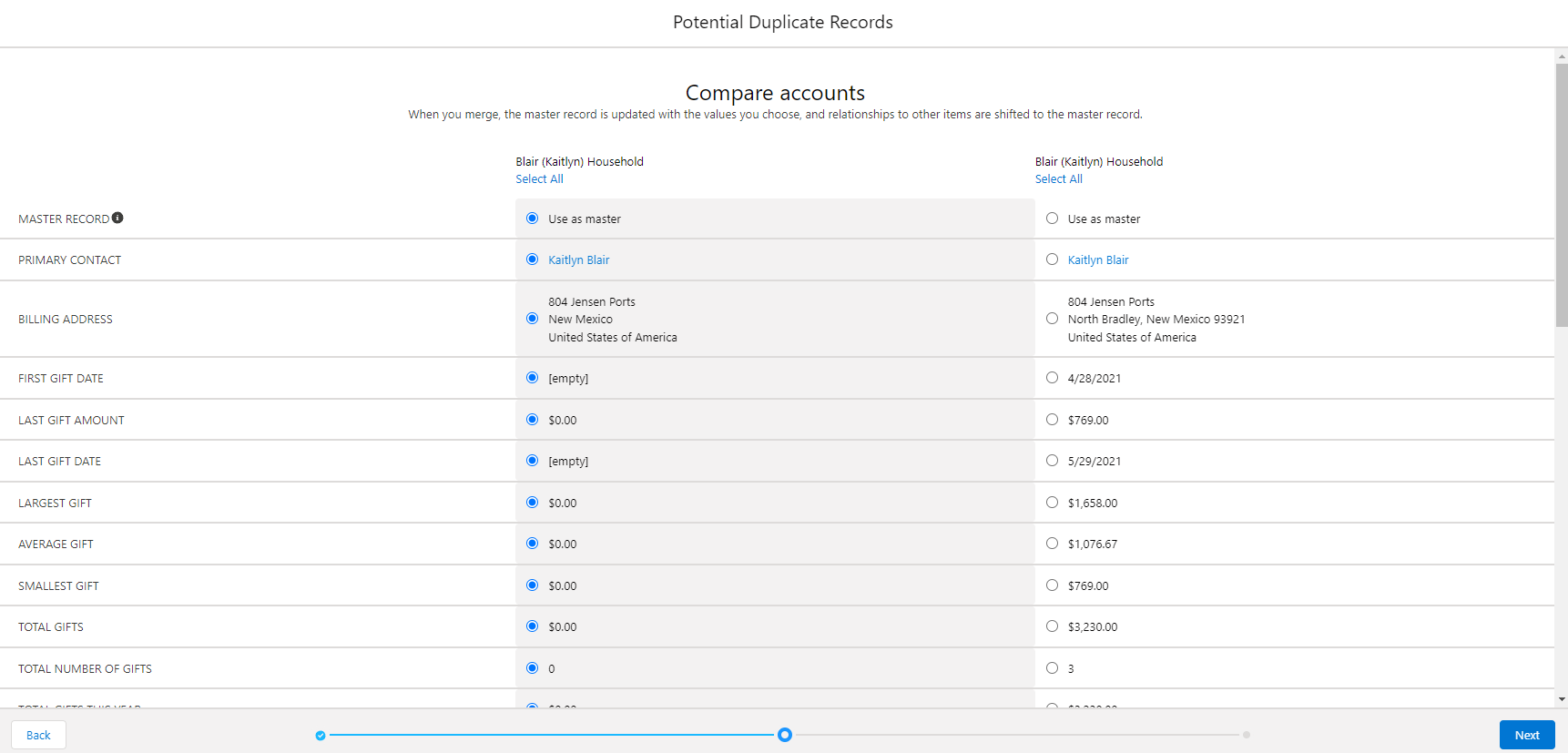 Merging Duplicate Account Records