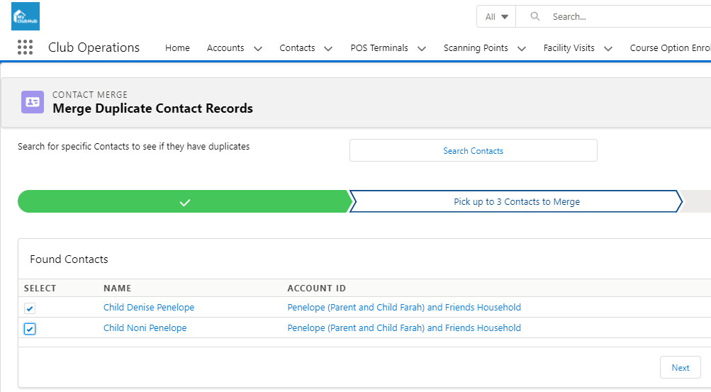 Merging Duplicate Contact Records