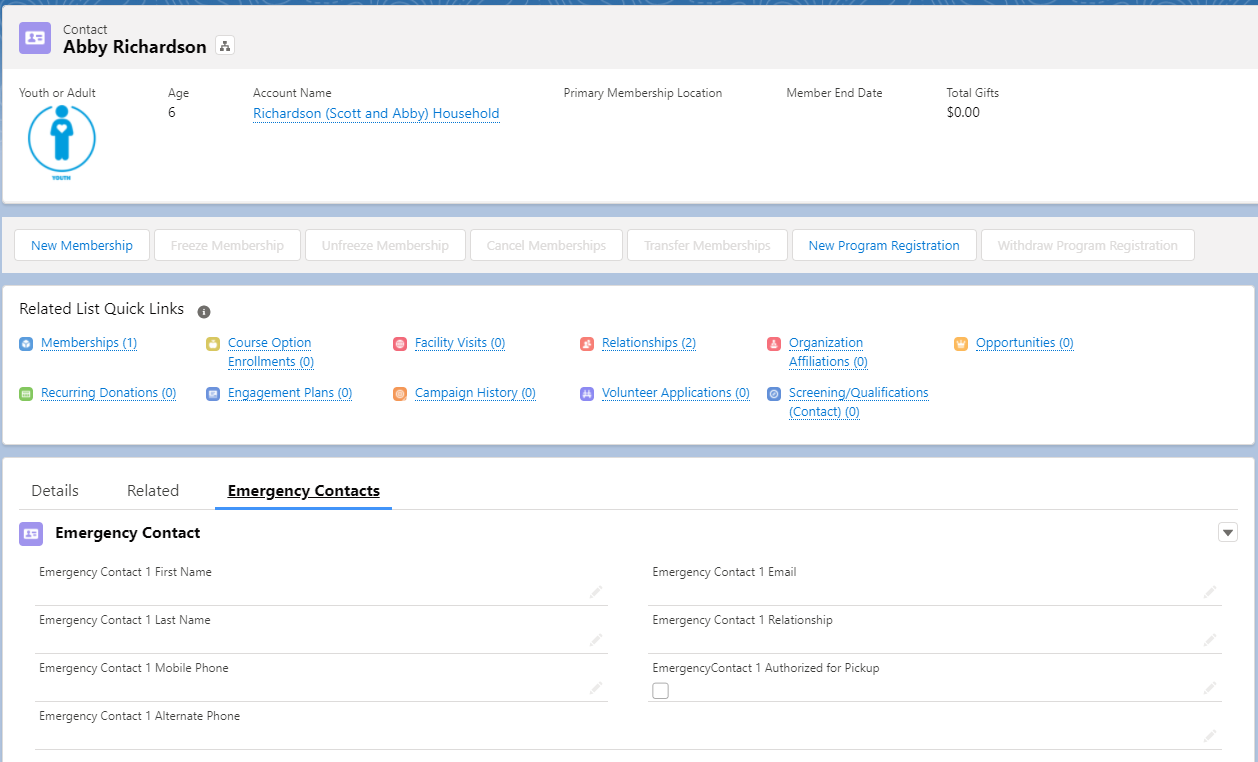 Create a New Contact/Household