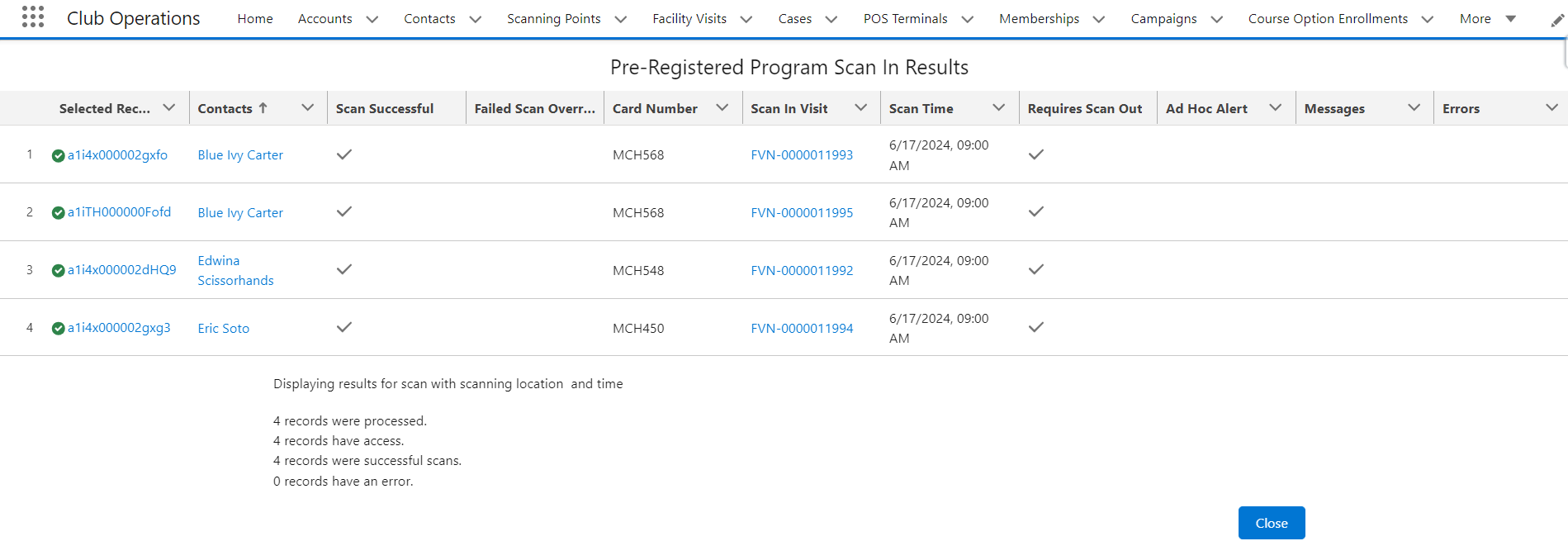 Bulk Check-In for Registered Programs