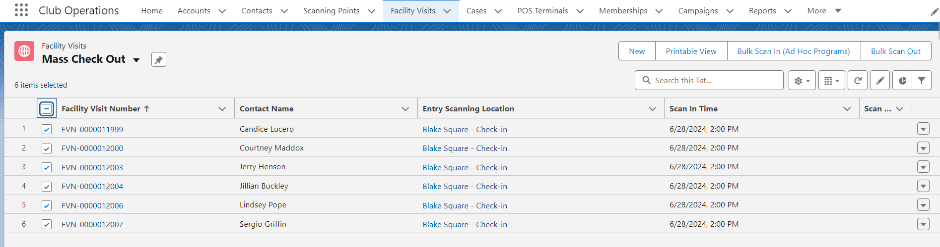 Bulk Check-in for Drop-In Programs