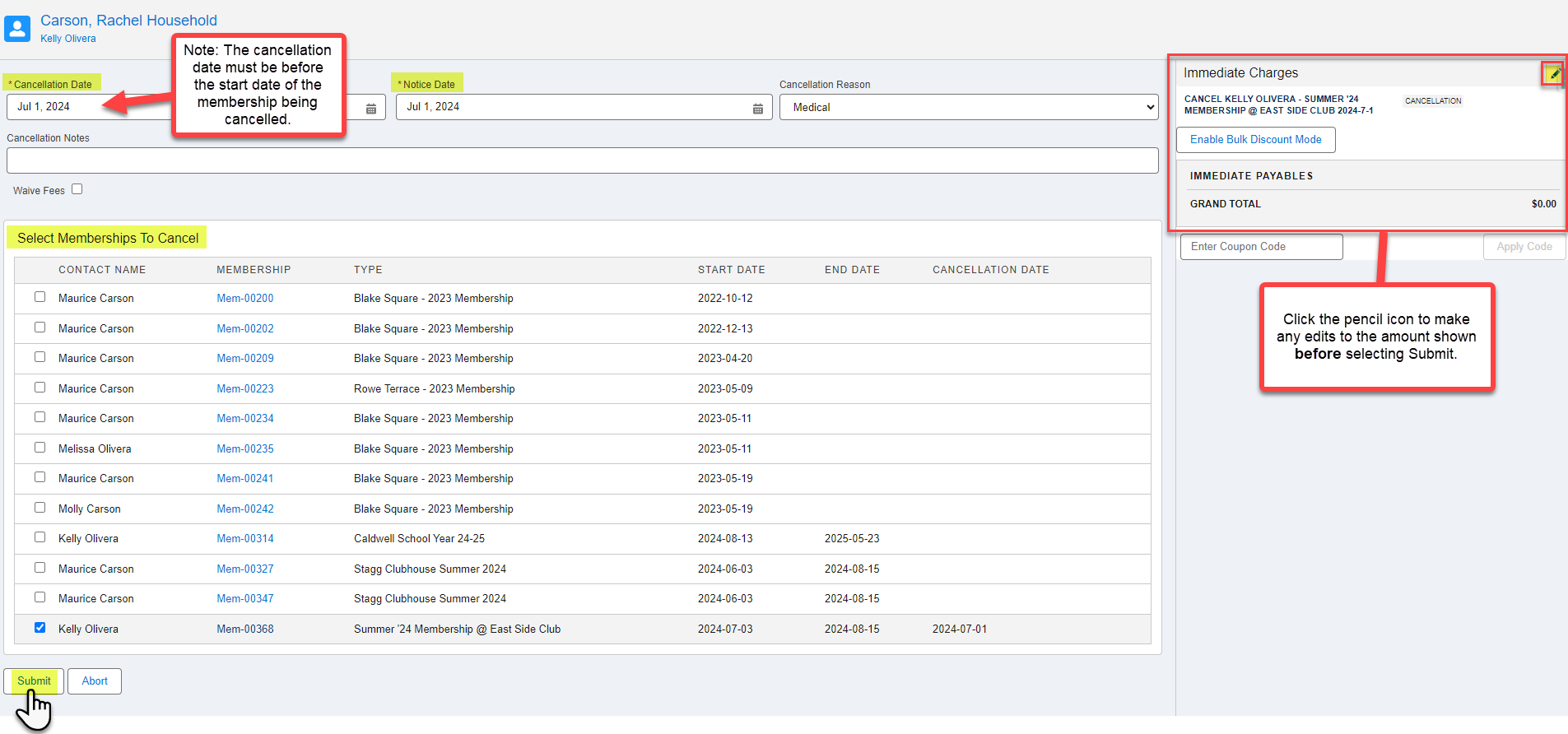 Membership Cancellations