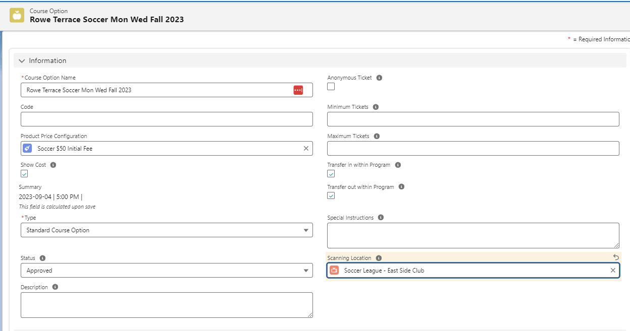 How to build Scanning Points for Registered Programs